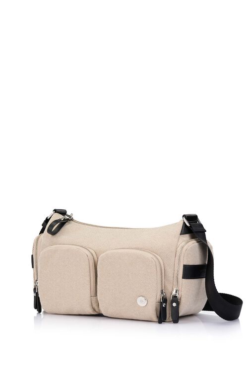 Shoulder Bag Multi Pkt In Canvas/apricot | Karissa Evo