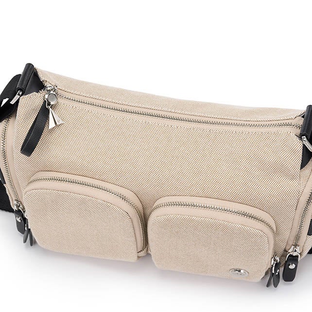 Shoulder Bag Multi Pkt In Canvas/apricot | Karissa Evo